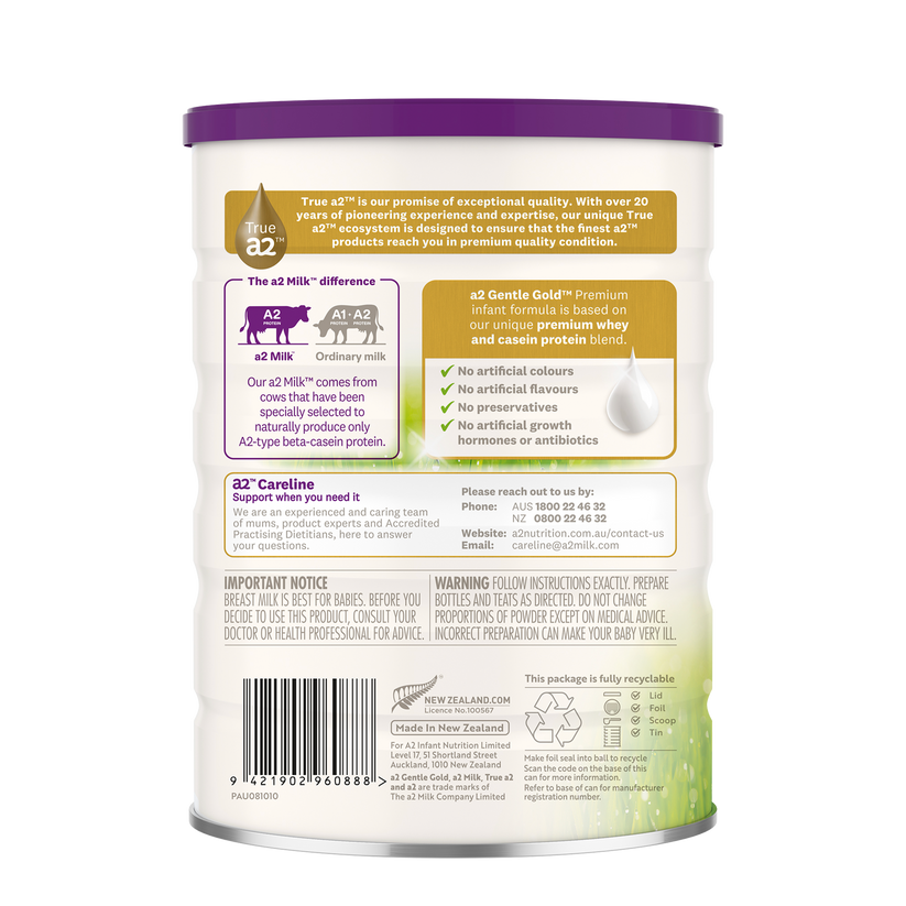 a2 Gentle Gold® Premium infant formula – a2 Store®